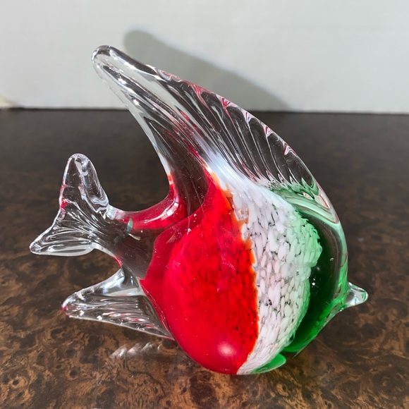 Art | Vintage Blown Glass Murano Style Fish Sculpture Paperweight ...